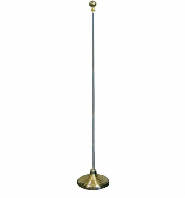8ft Indoor Silver Flagpole and Gold Base and Ball Top l Shop Flagpoles ...