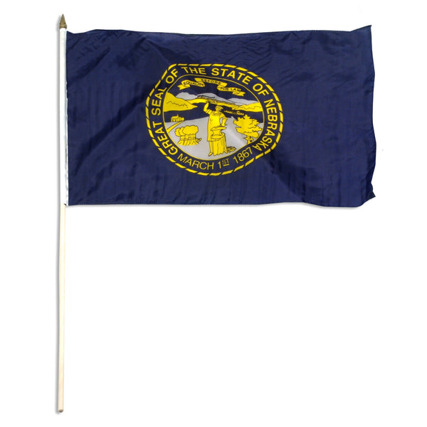 Nebraska 12" x 18" Mounted Flag | Buy Online - 1-800 Flags
