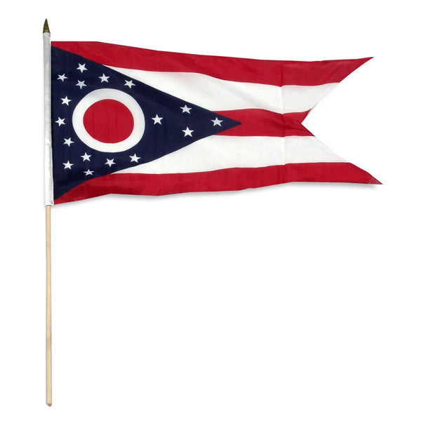 Ohio 12" x 18" Mounted Flag | Buy Online - 1-800 Flags